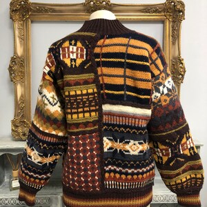90s Mexican Cowichan Chunky Sweater Sz S/M Novelty Sweater Eclectic ...