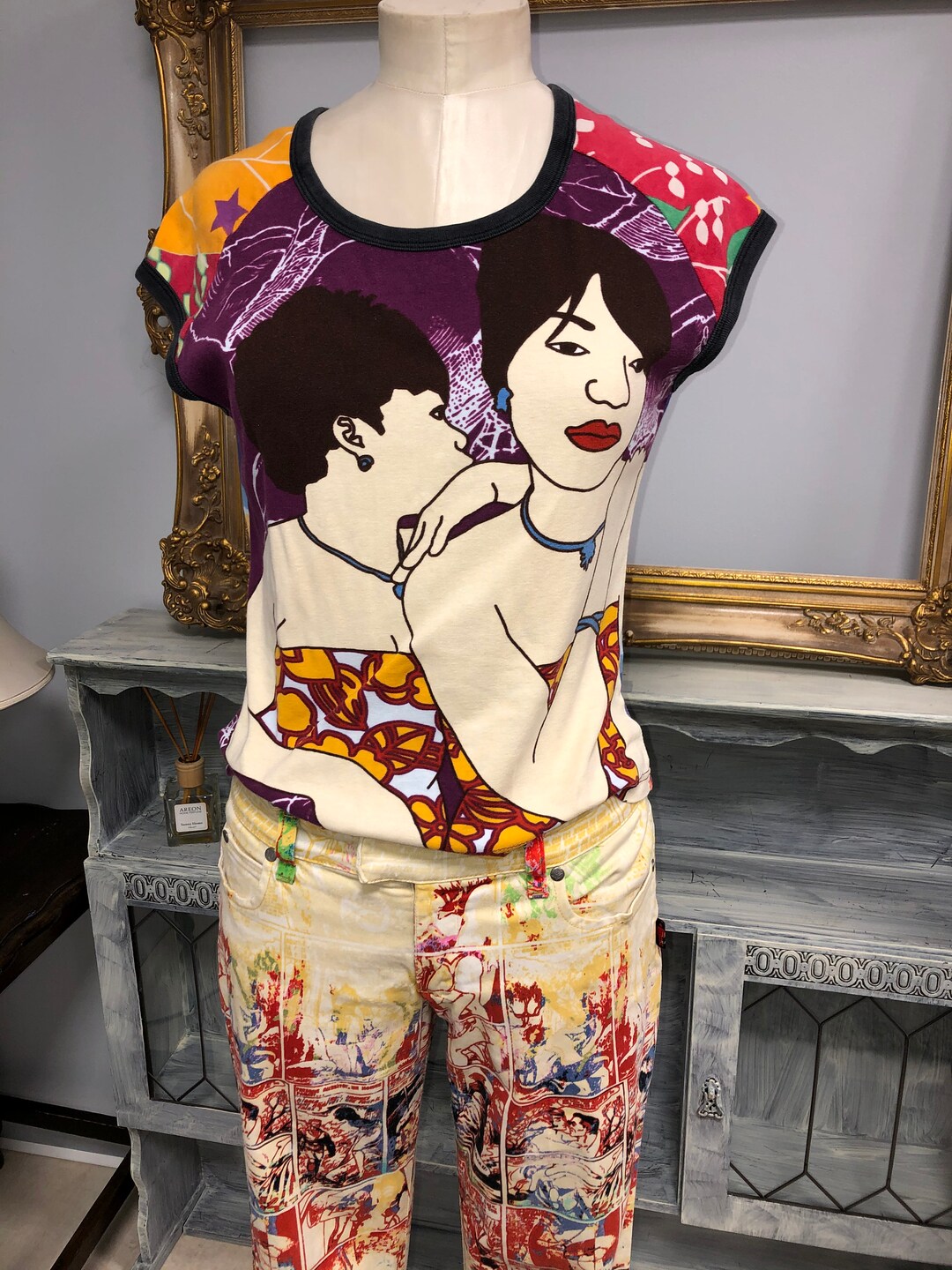 Y2K Alternative Colorful Crop Top Madonna Tshirt Size M - Etsy