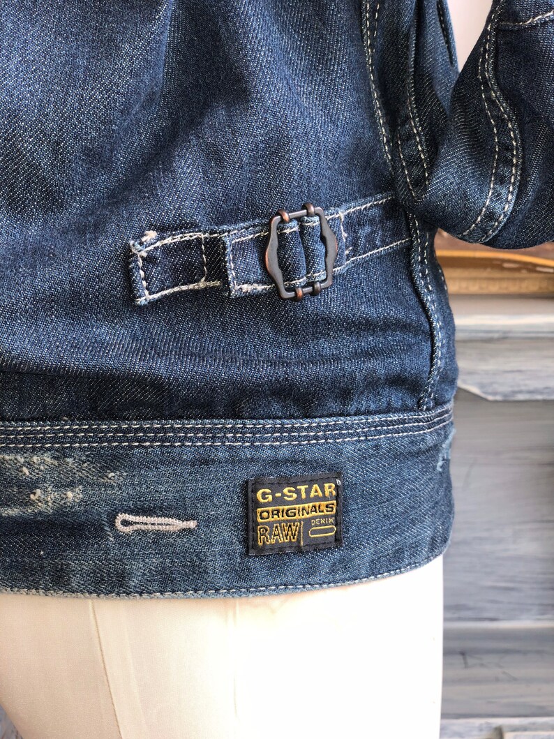 90s Vintage Denim Jacket G-star Raw Sz M - Etsy