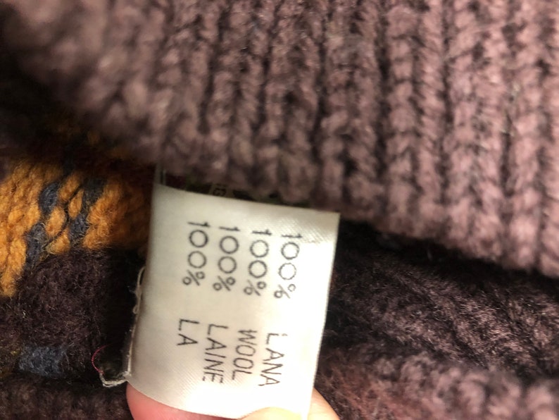 90s Mexican Cowichan Chunky Sweater Sz S/M Novelty Sweater Eclectic ...