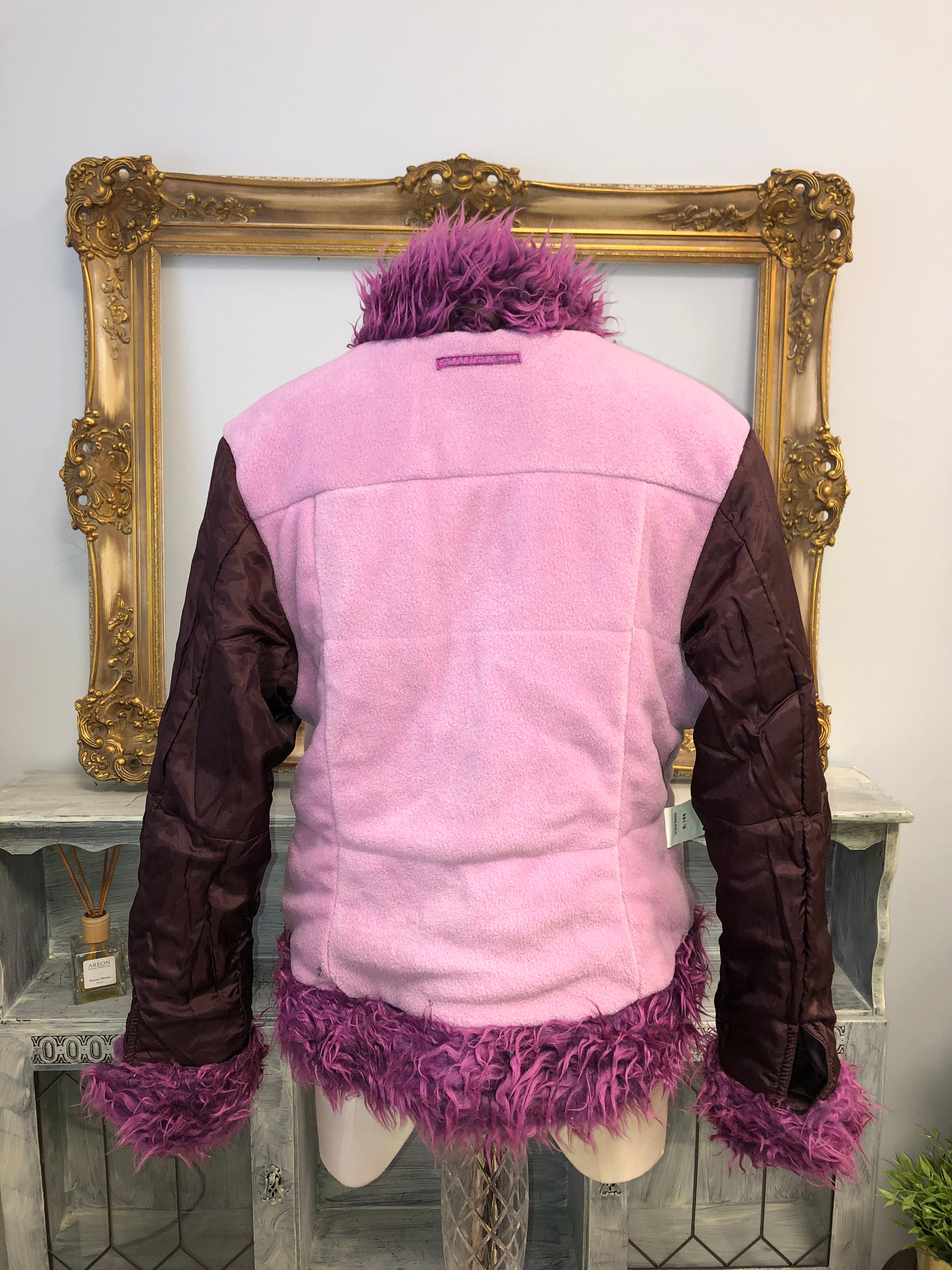 Funky Purple 90s Vinyl Bomber With Shaggy Fur Trim Size S - Etsy