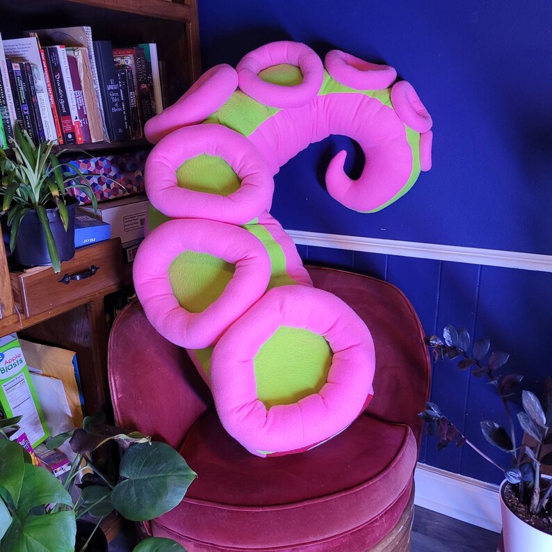 Handmade Pink and Green Tentacle Body Pillow - Etsy