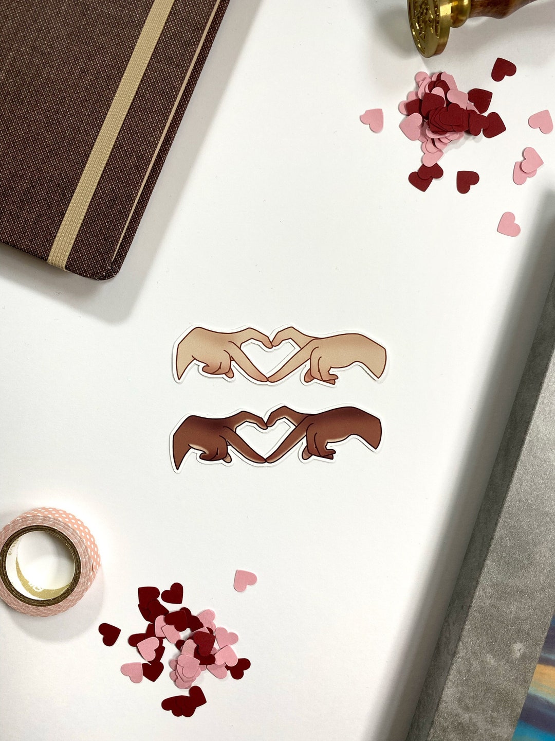 Hands Heart Sticker Finger Heart Sticker for Partner Valentines Gift ...