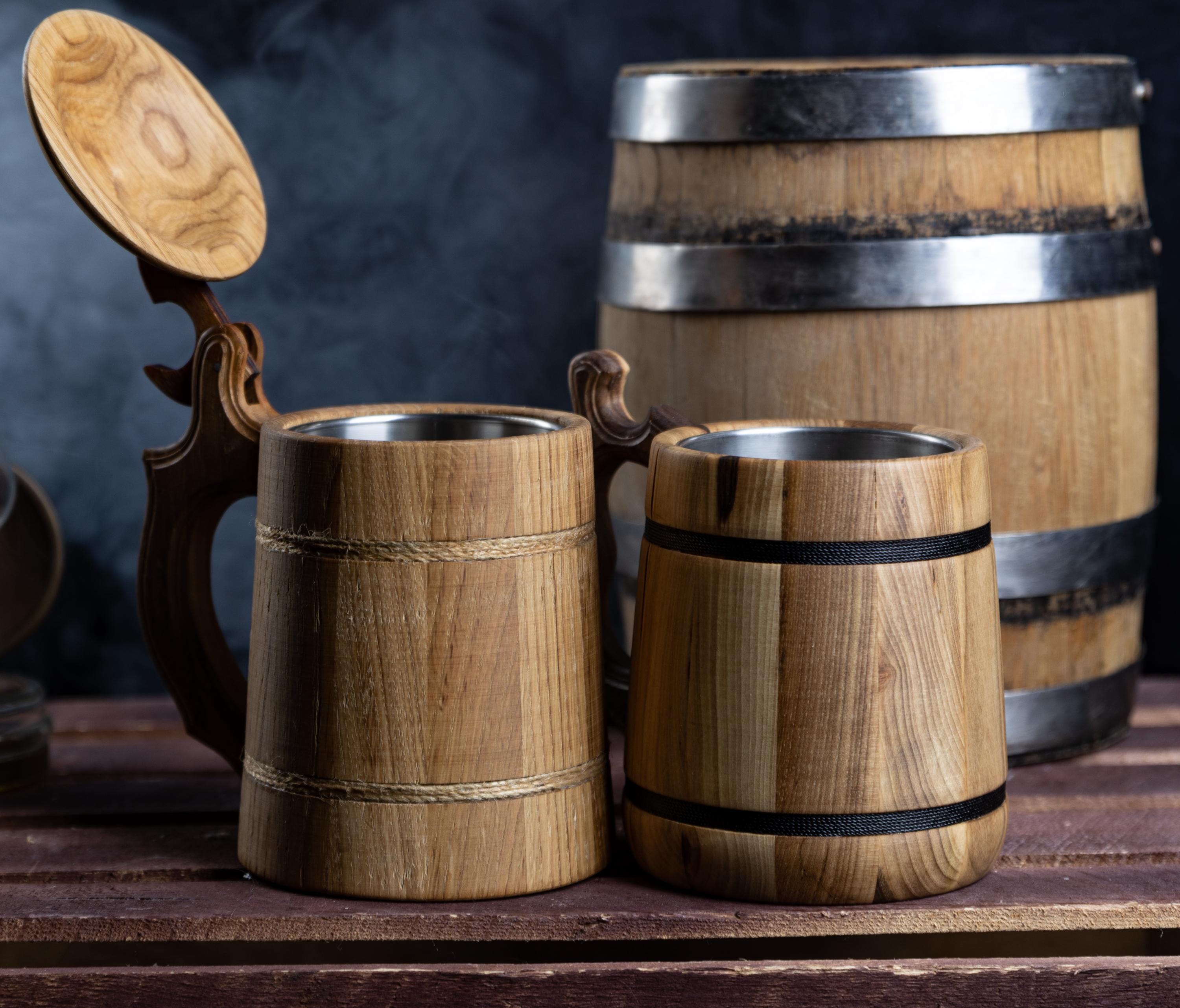 Personalized Wooden Beer Mug: Custom Engraved Viking Tankard, Oak or ...