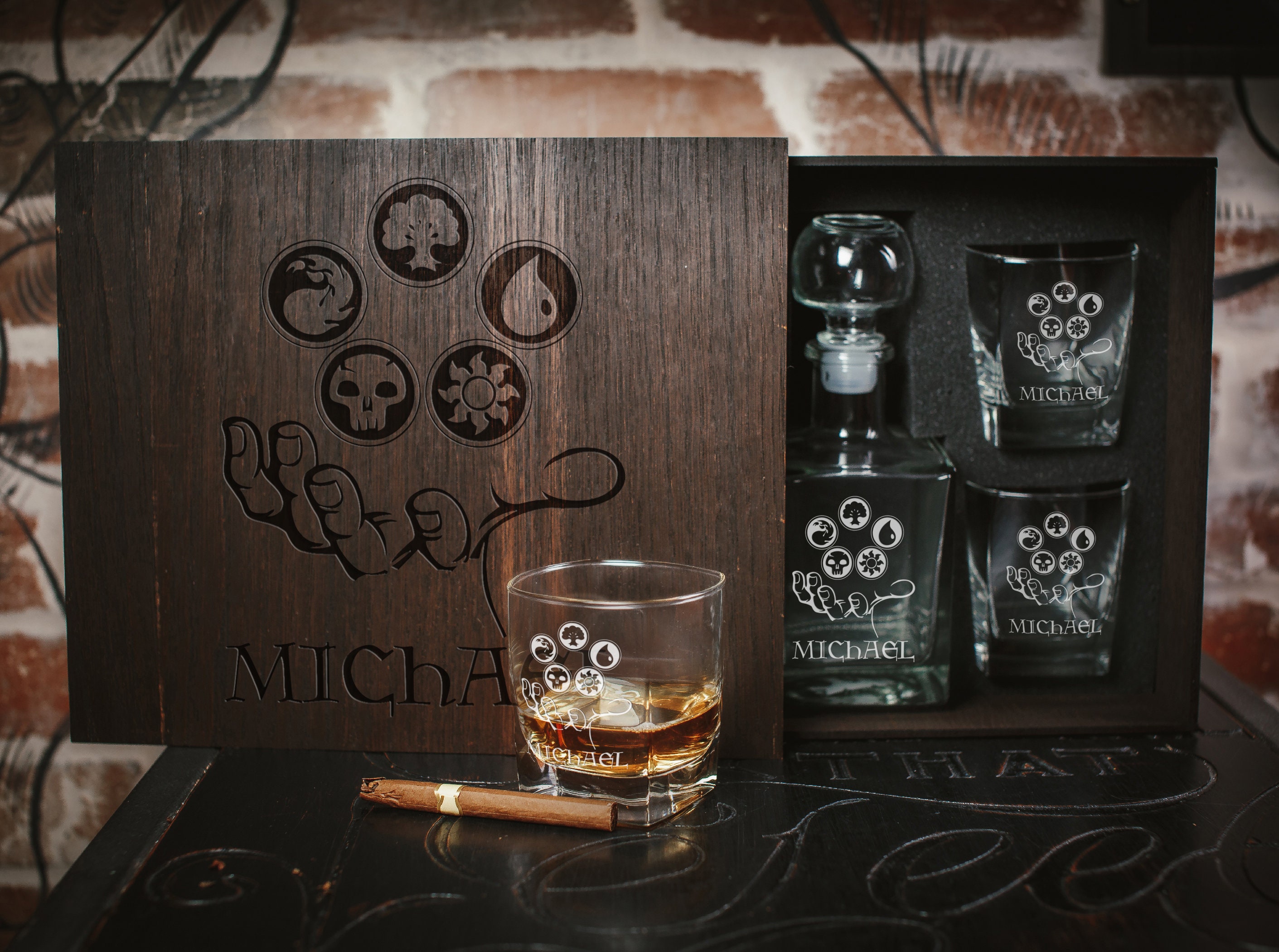 Personalized Whiskey Gift Set 163 Decanter & Whiskey | Etsy