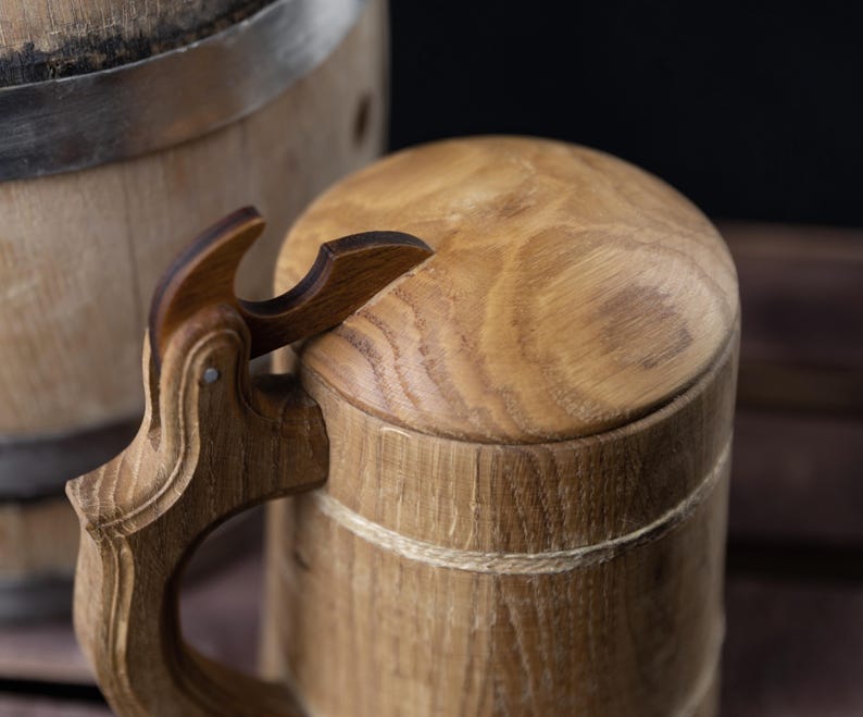 Personalized Wooden Beer Mug: Custom Engraved Viking Tankard, Oak or ...
