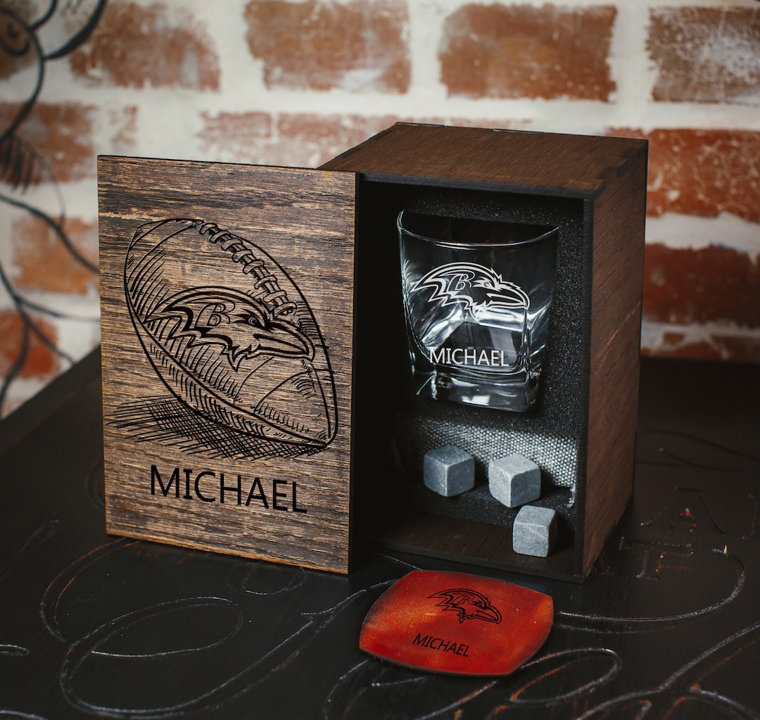 Personalized Whiskey Gift Set - 22 - Personalized Football Fans Gift ...