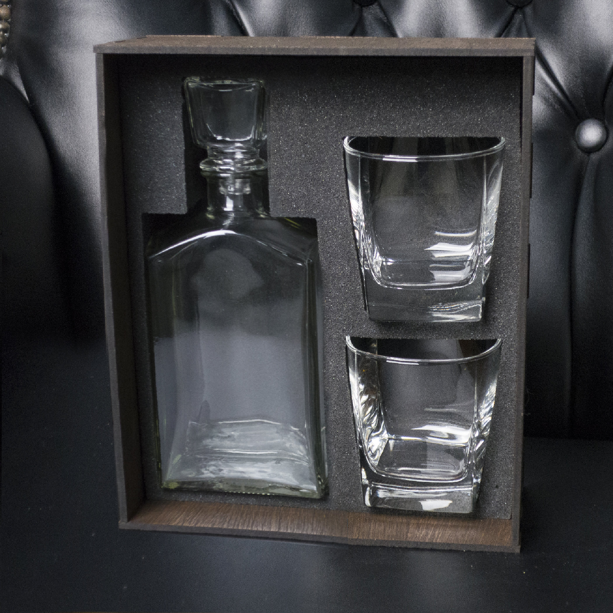 4 Glasses & Decanter in personalized wood box 128 Gift | Etsy