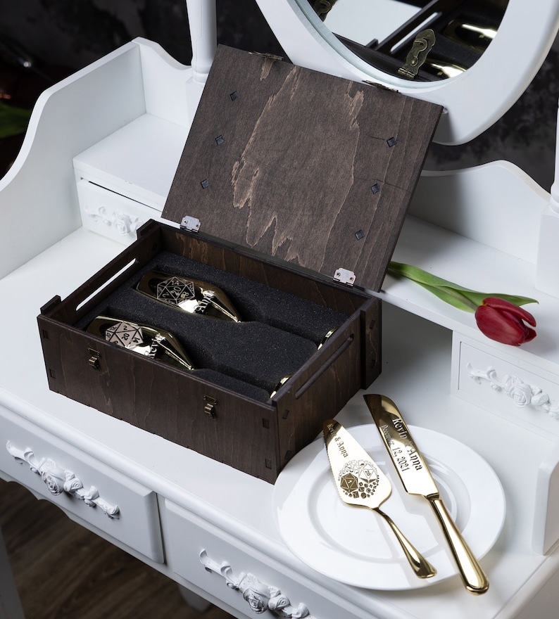 Personalized Dnd Wedding Set With Fantasy Dice Engraving, Custom Gamer ...