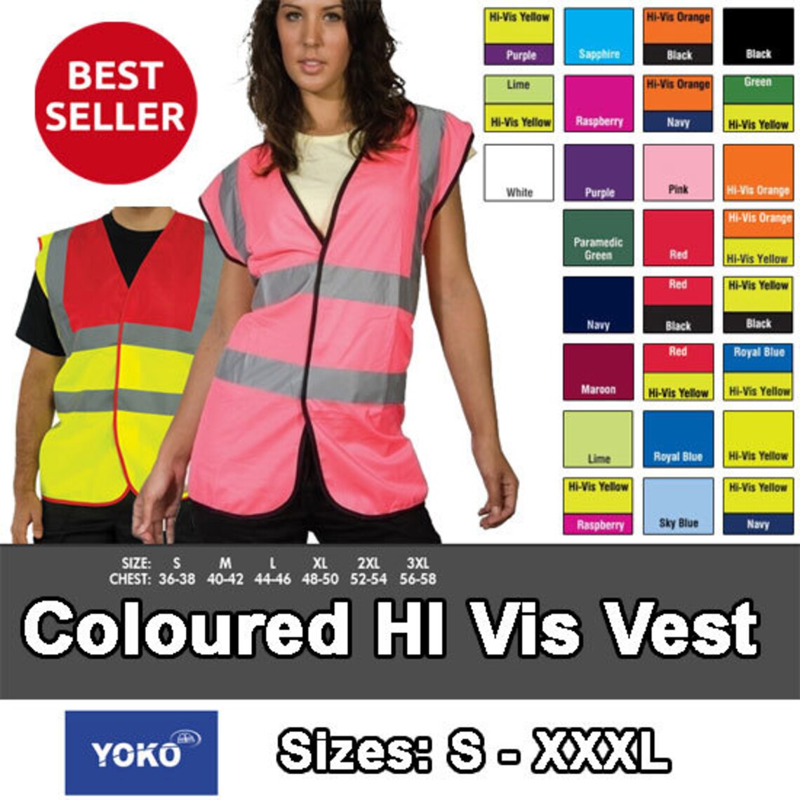 First Aider - Hi Vis Vest Reflective Hi Viz Safety Waistcoat - Pre ...