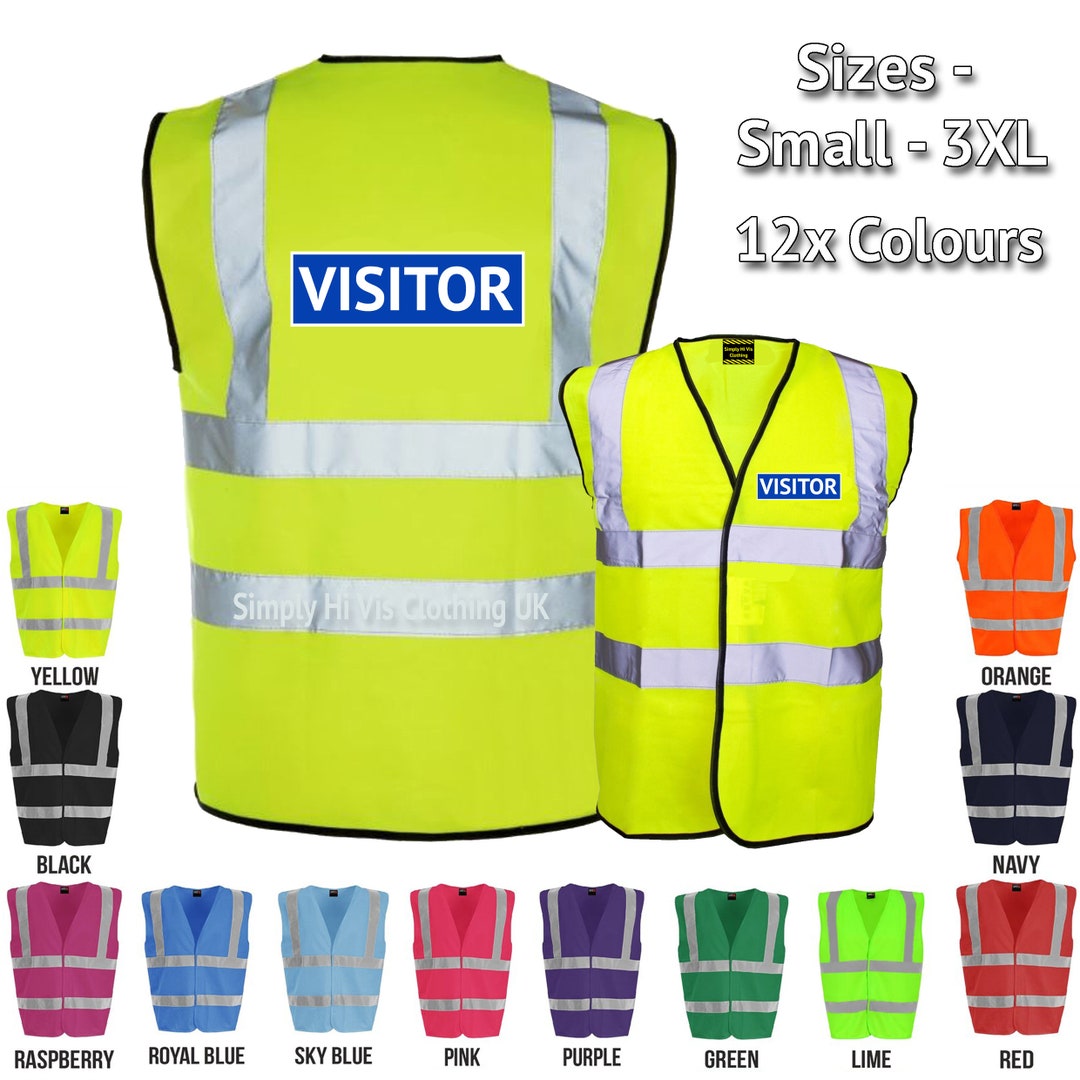 Visitor - Hi Vis Vest Reflective Hi Viz Safety Waistcoat Printed in ...