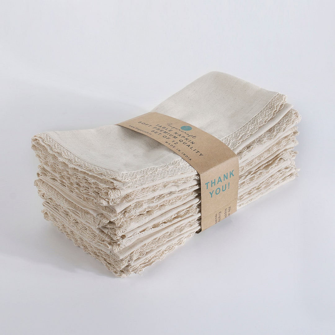 FINGERCRAFT Cloth Napkins Cotton Linen Blend Kitchen Napkins Serviette ...