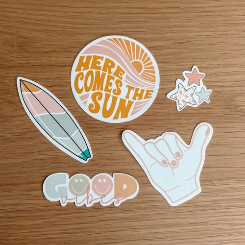 BEACH STICKER PACK Waterproof Stickers Beach Stickers - Etsy
