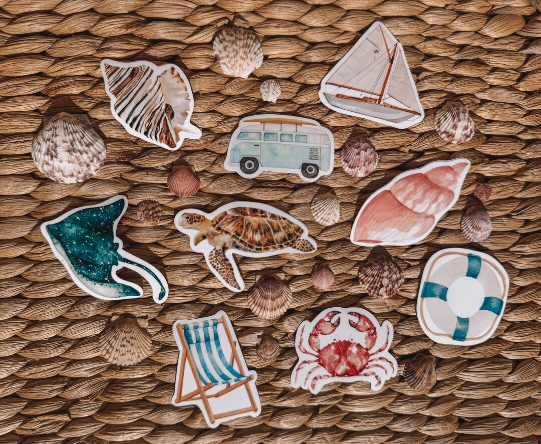 Coastal Sticker Collection | Beach Stickers | Coastal Stickers ...