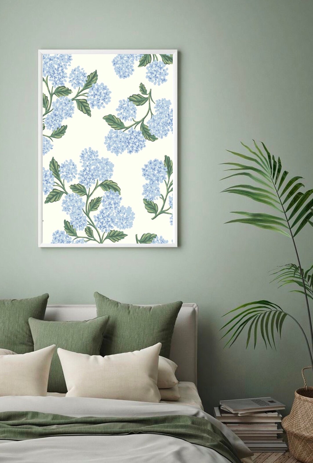 Digital Download Hydrangea Prints | Hydrangea Wall Decor | Digital Blue ...