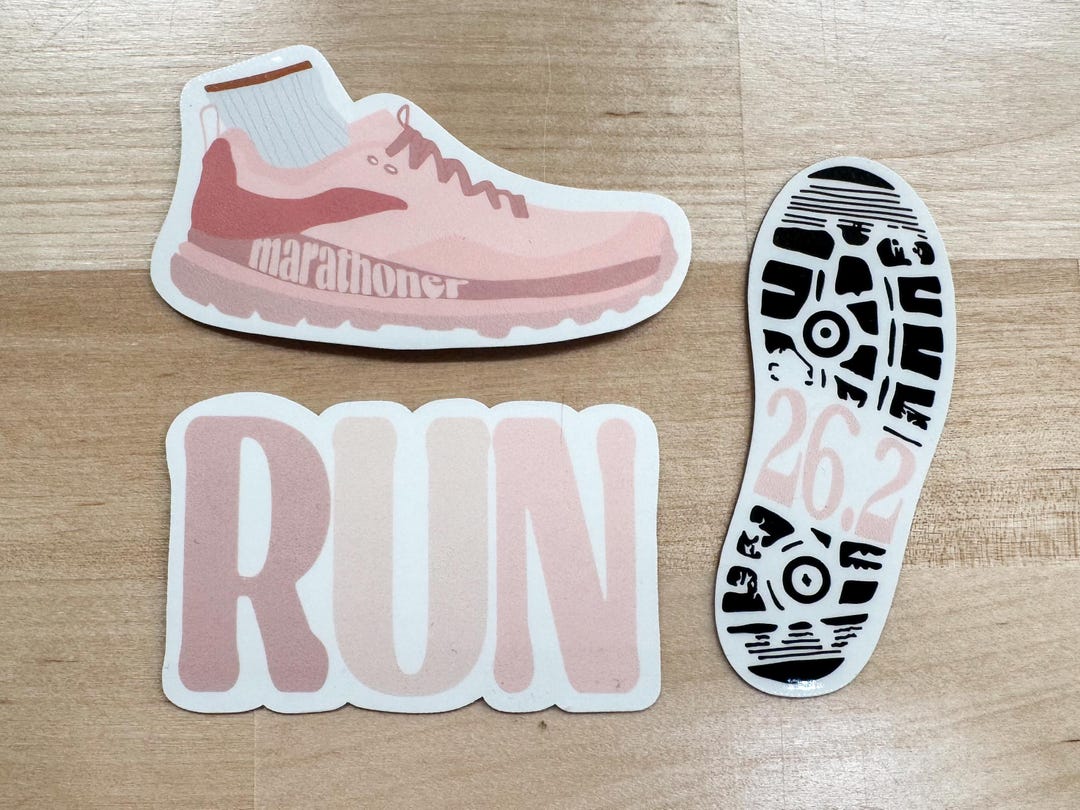 Marathon Running Sticker Pack | Marathon Sticker | Running Sticker ...