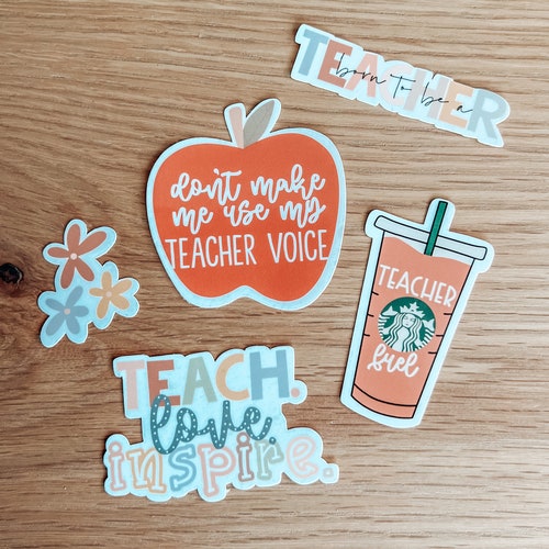 Boho TEACHER Sticker Pack Education Aesthetic Water - Etsy