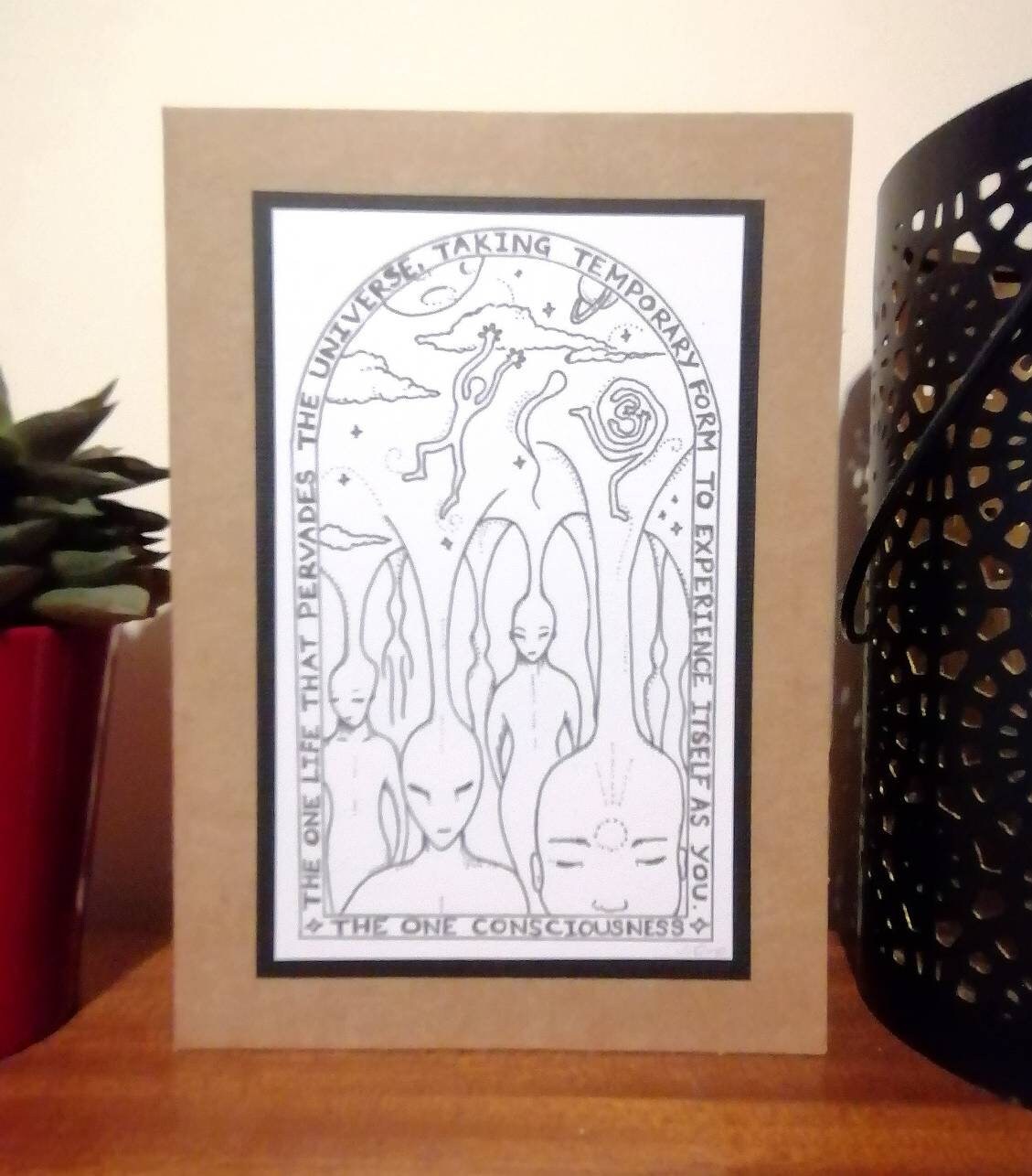 Handmade Spiritual Greetings Card "the One Consciousness" - Original ...