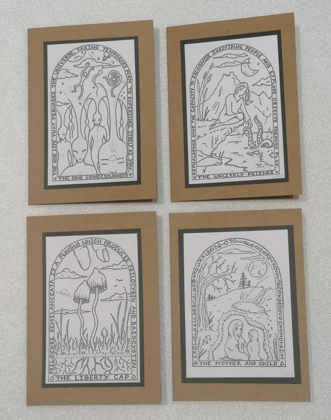 Set of 4 Handmade Greetings Cards - Spiritual "healing Card" Designs ...