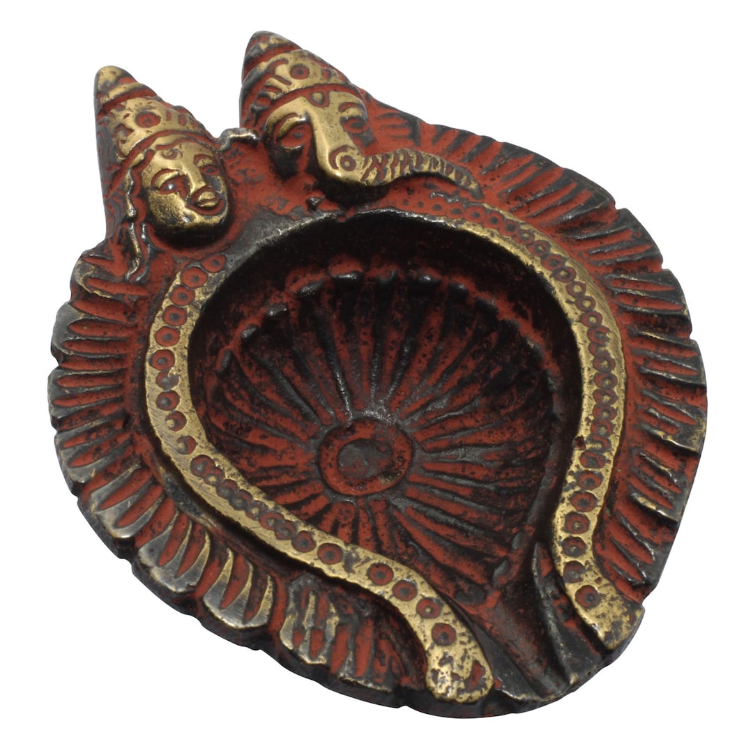 Incense Cone Holder Shiva and Ganesha Brass Red - Etsy