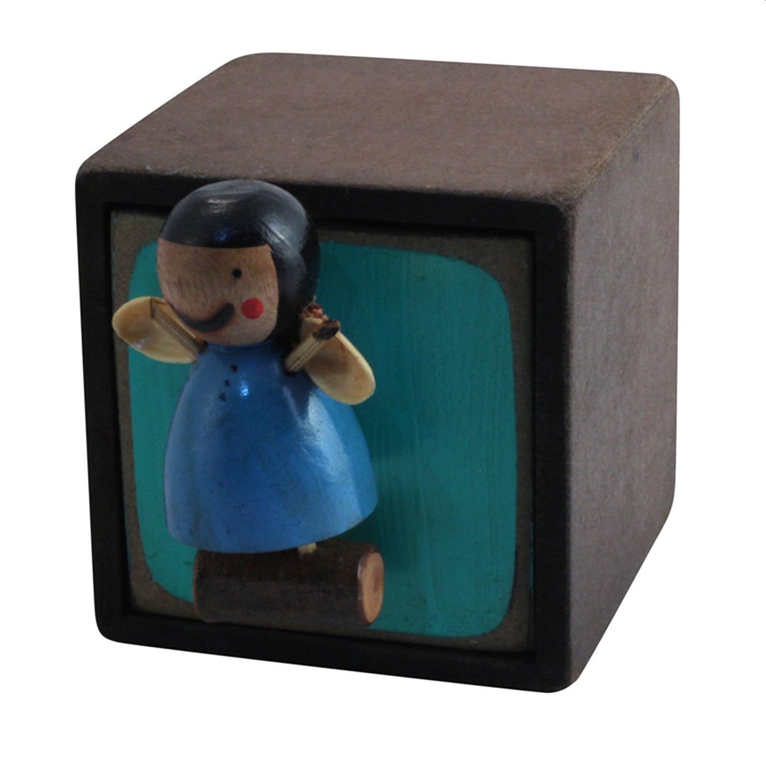 Square Wooden Box With Figure Angel on Tree Trunk 1 Wooden Drawer - Etsy
