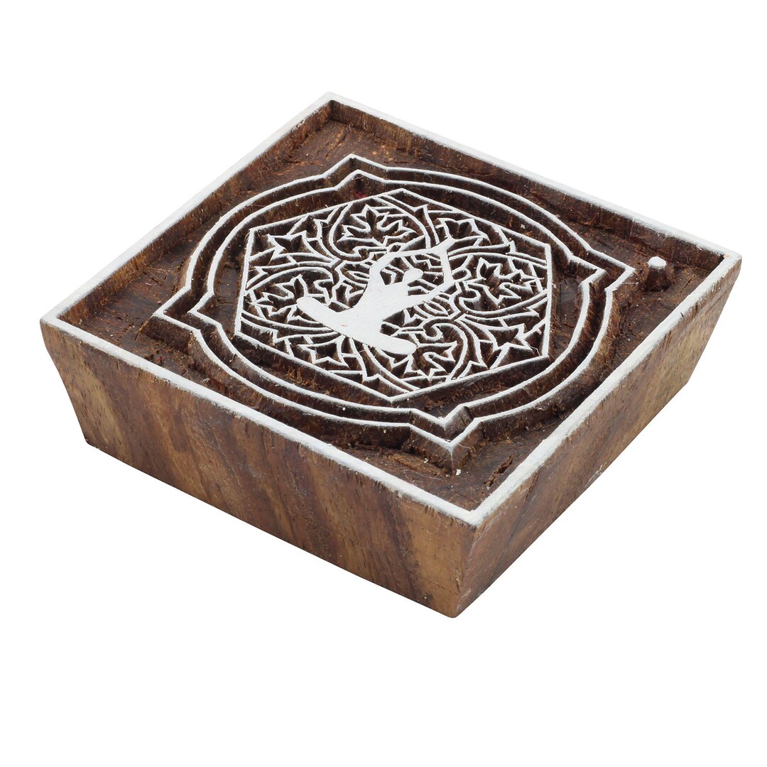 Wooden Stamp - Yogi 02 - Lotus Position - Large - 7.5 Cm - Wooden Stamp ...