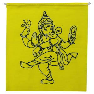 Prayer Flag - Ganesha - Fabric - Colorful - Approx. 18 X 16 Cm - Etsy