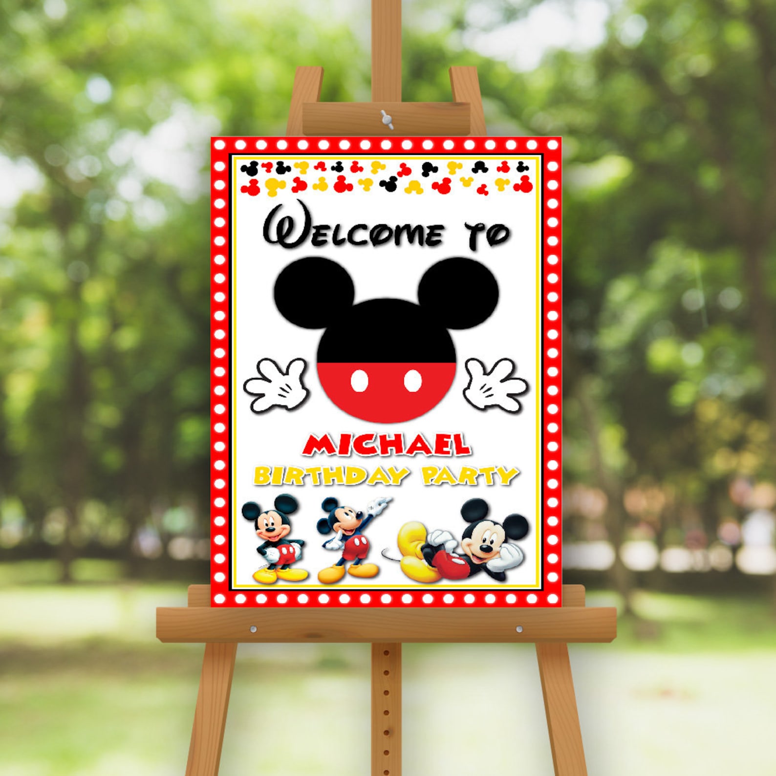 Mickey Mouse welcome sign Mickey Mouse welcome poster Mickey | Etsy