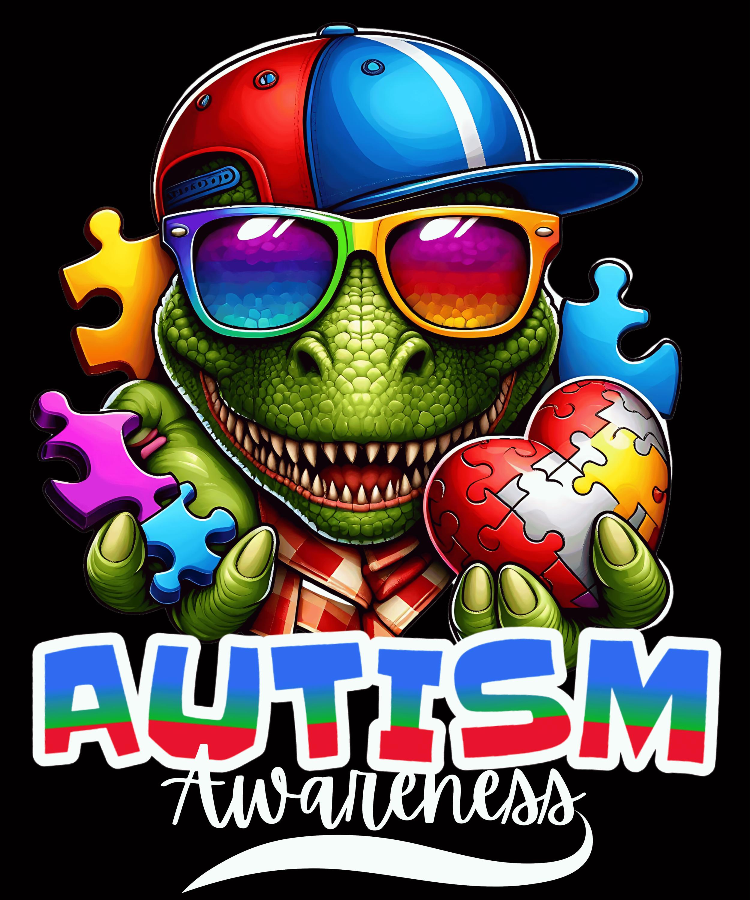 Autism Cute Dinosaur PNG, Autism Awareness Dino Png, Printable Kids T ...