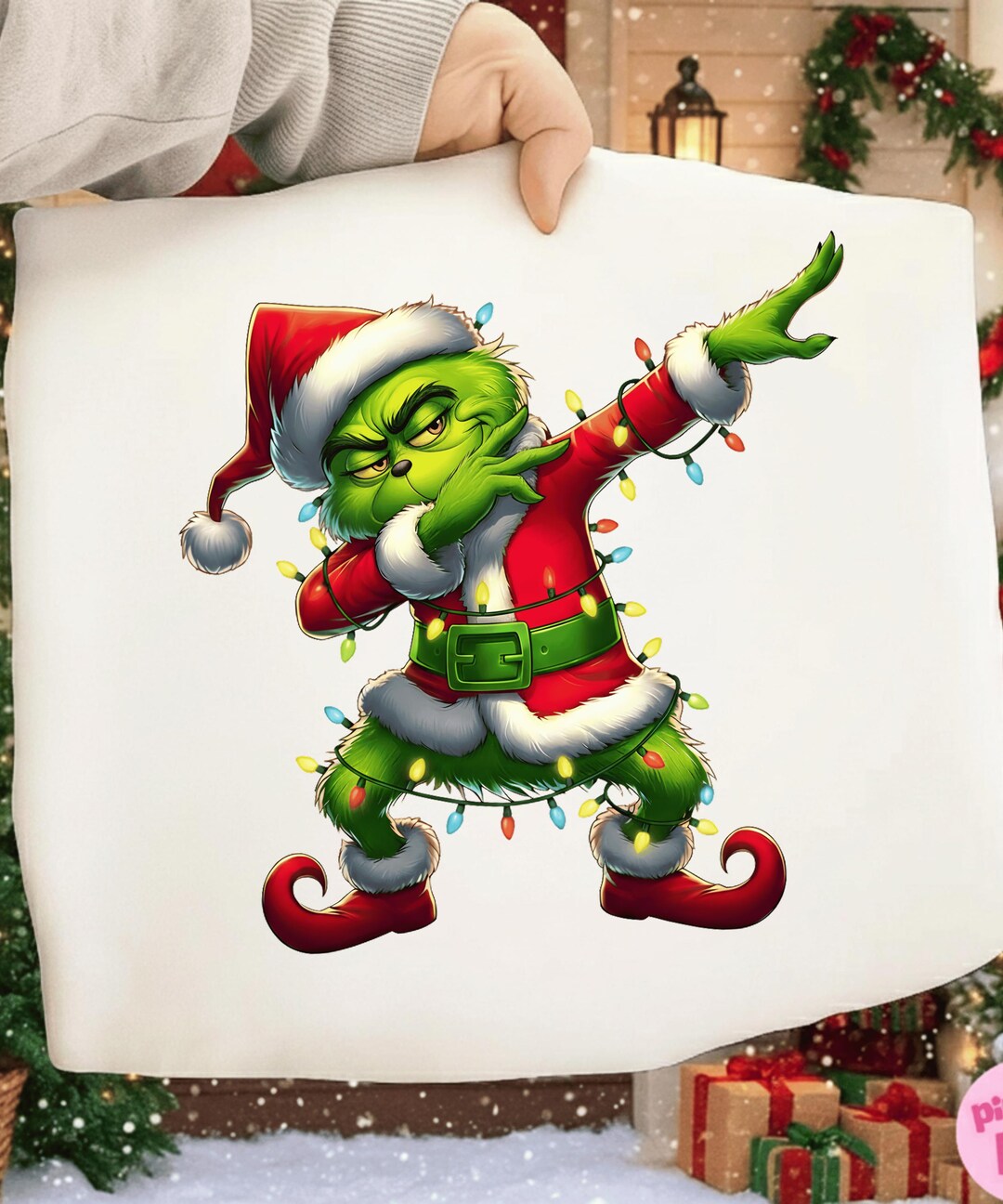 Christmas Green Character Dabbing Png, Retro Christmas Png Santa Hat ...