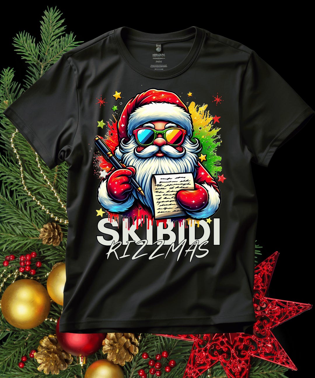 Skibidi Rizzmas PNG, Funny Santa Rizz PNG, Rude Christmas Design, Santa ...