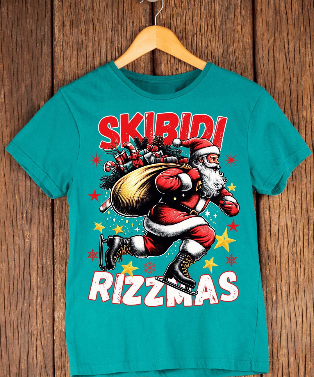 Skibidi Rizzmas PNG, Funny Santa Rizz Png, Christmas Hat Png, Retro ...