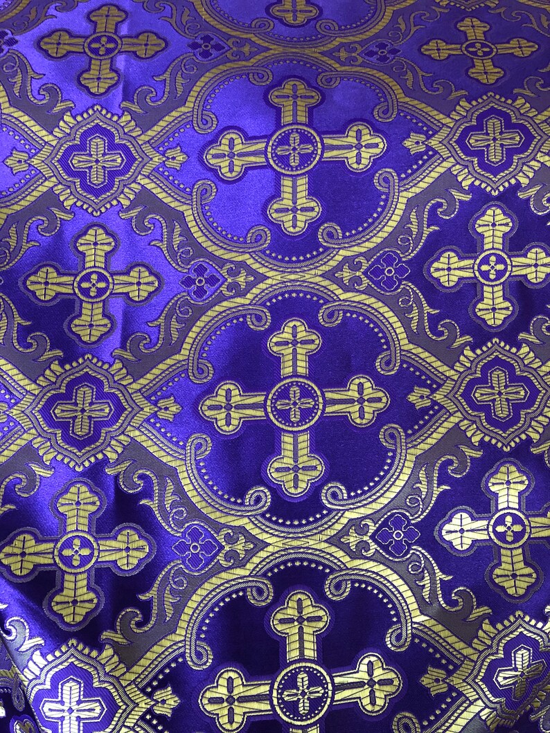 Liturgical Brocade Fabric Christian Cross for Church Altar Goods ...