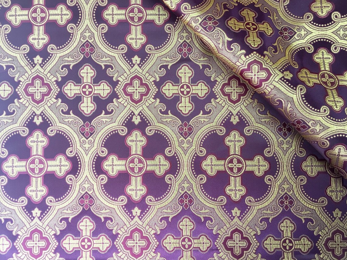 Liturgical Brocade Fabric Christian Cross for Church Altar Goods ...