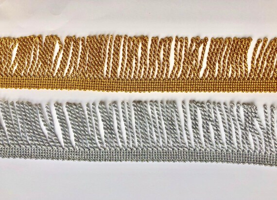 Gold Silver Bullion Semi-metallic Fringe 2' 3' Width - Etsy