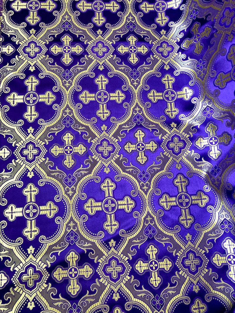 Liturgical Brocade Fabric Christian Cross for Church Altar Goods ...