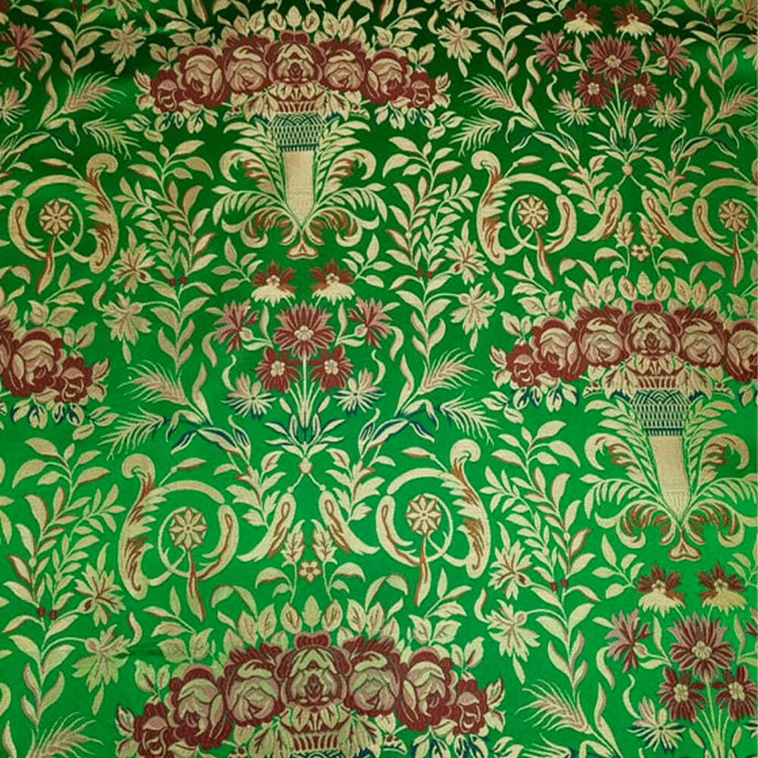 Metallic Brocade Flowers Bouquet 155 Cm Width, Floral Ecclesiastical ...