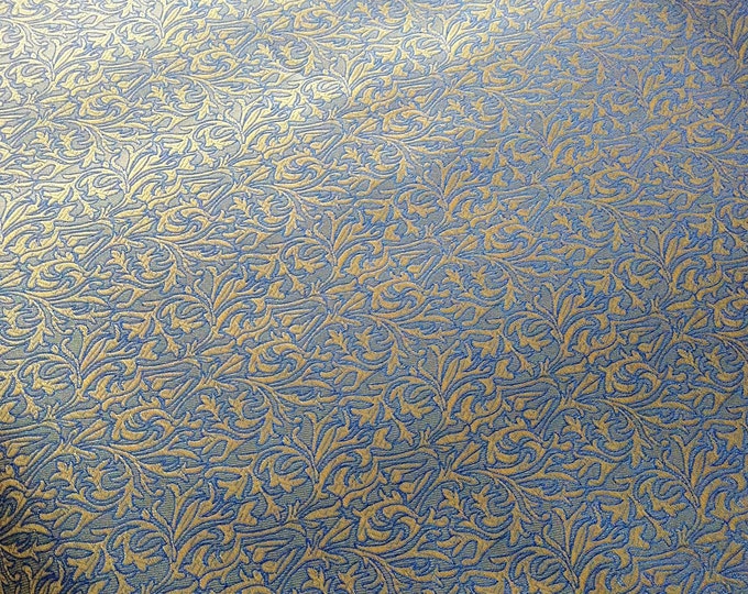 Light Blue Gold Brocade on Sale, Remnant, Purple Floral Fabrics, Sewing ...