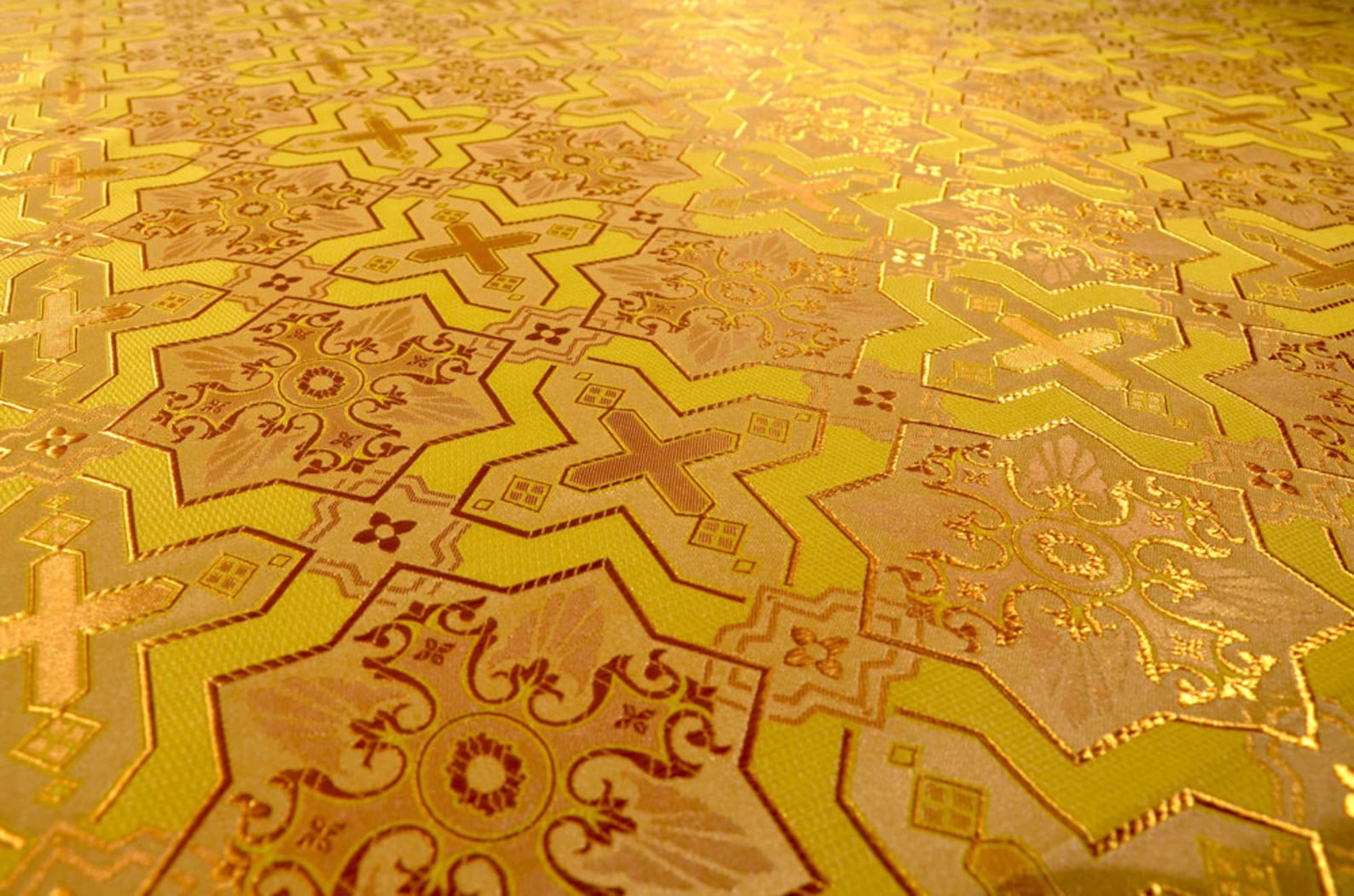 White Liturgical Brocade Fabric, Church Fabrics, Red Gold, Yellow Gold ...