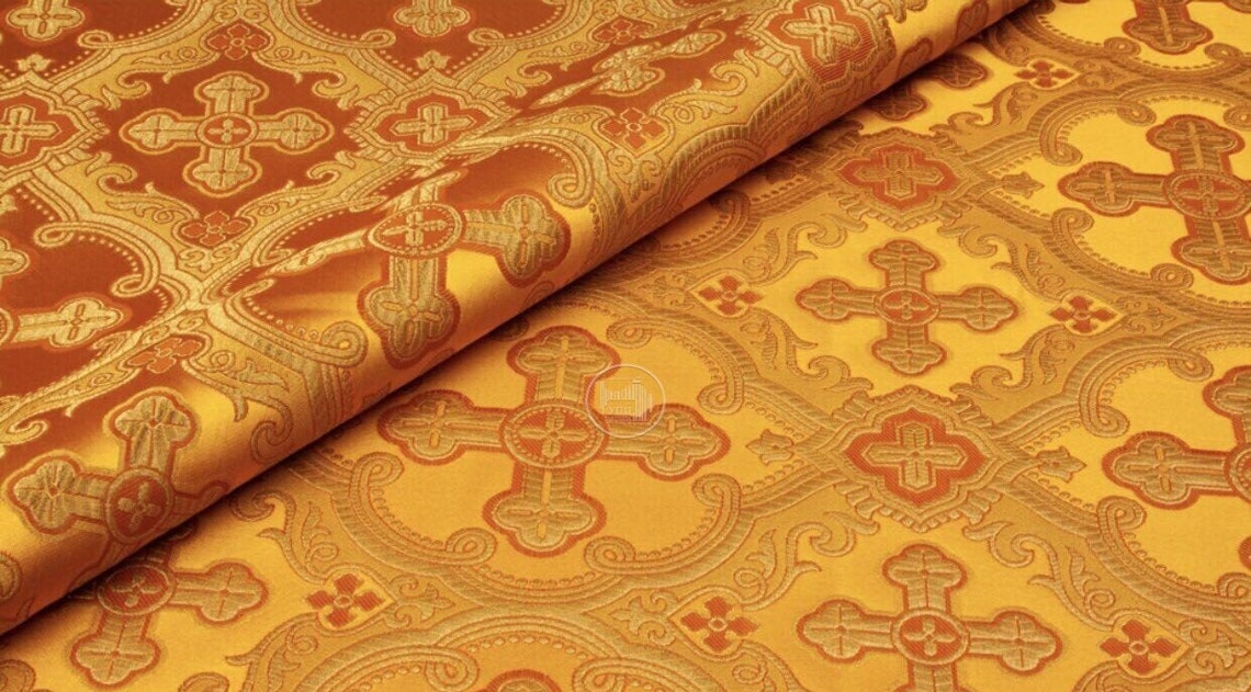 Liturgical Brocade Fabric Christian Cross for Church Altar Goods ...