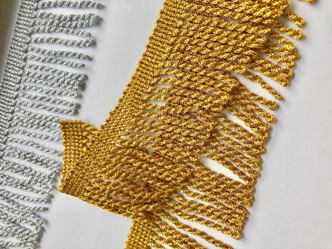 Gold Silver Bullion Semi-metallic Fringe 2', 3' Width, Liturgical Cloth ...