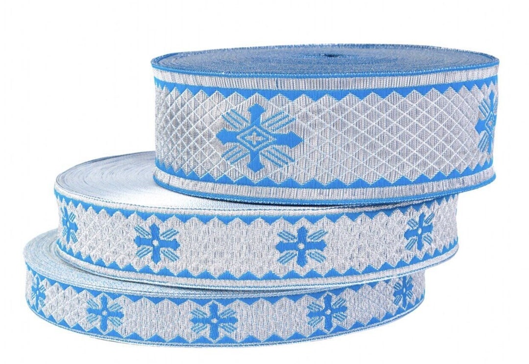 Liturgical Cross Patterned Trim Metallic Clergy Vestment Trimming ...