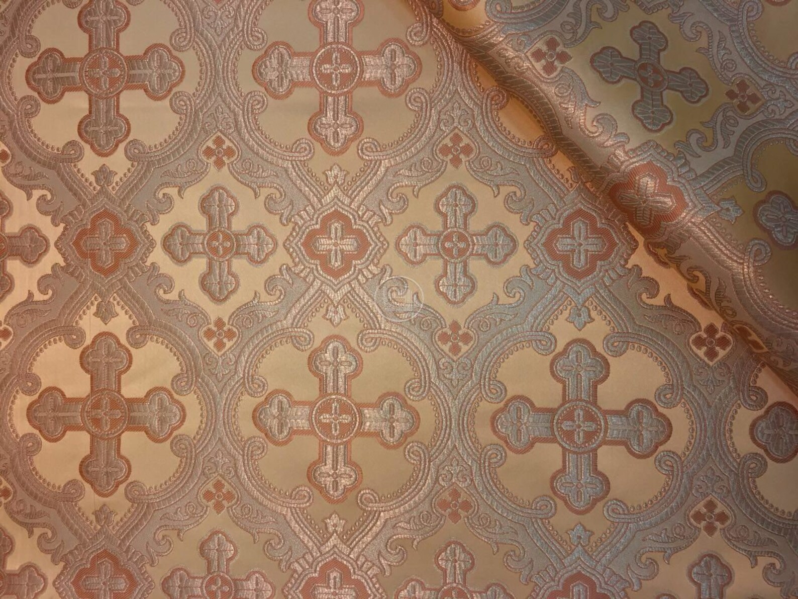 Liturgical Brocade Fabric Christian Cross for Church Altar Goods ...