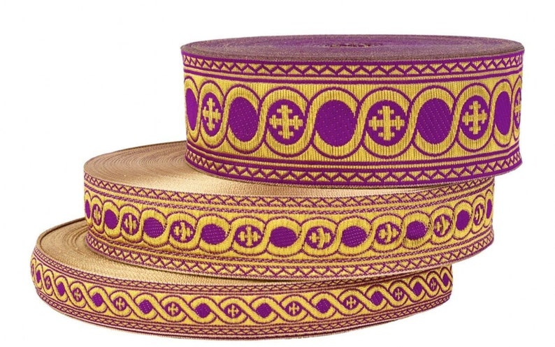 Liturgical Jacquard Galloon Ribbon Trim 2.5 Cm 3 Cm 5 Cm | Etsy