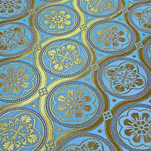 Liturgical Brocade for Vestments, Clergy Apparel, Blue Altar Cloth 165 ...