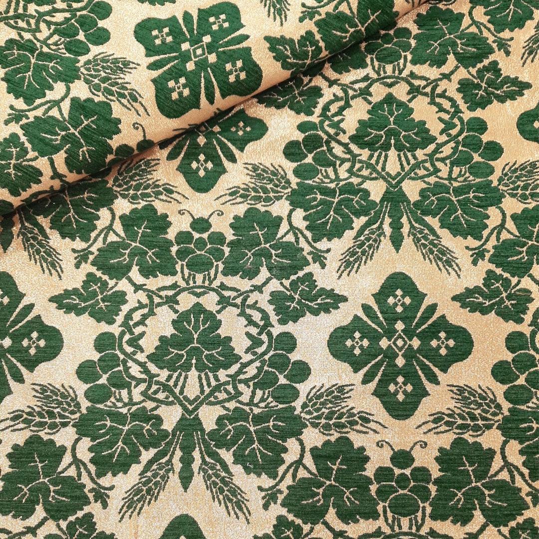 Chenille Metallic Brocade Flower Patterned 145 Cm Width, Floral ...