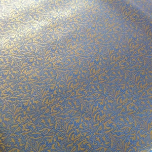 Light Blue Gold Brocade on Sale, Remnant, Purple Floral Fabrics, Sewing ...