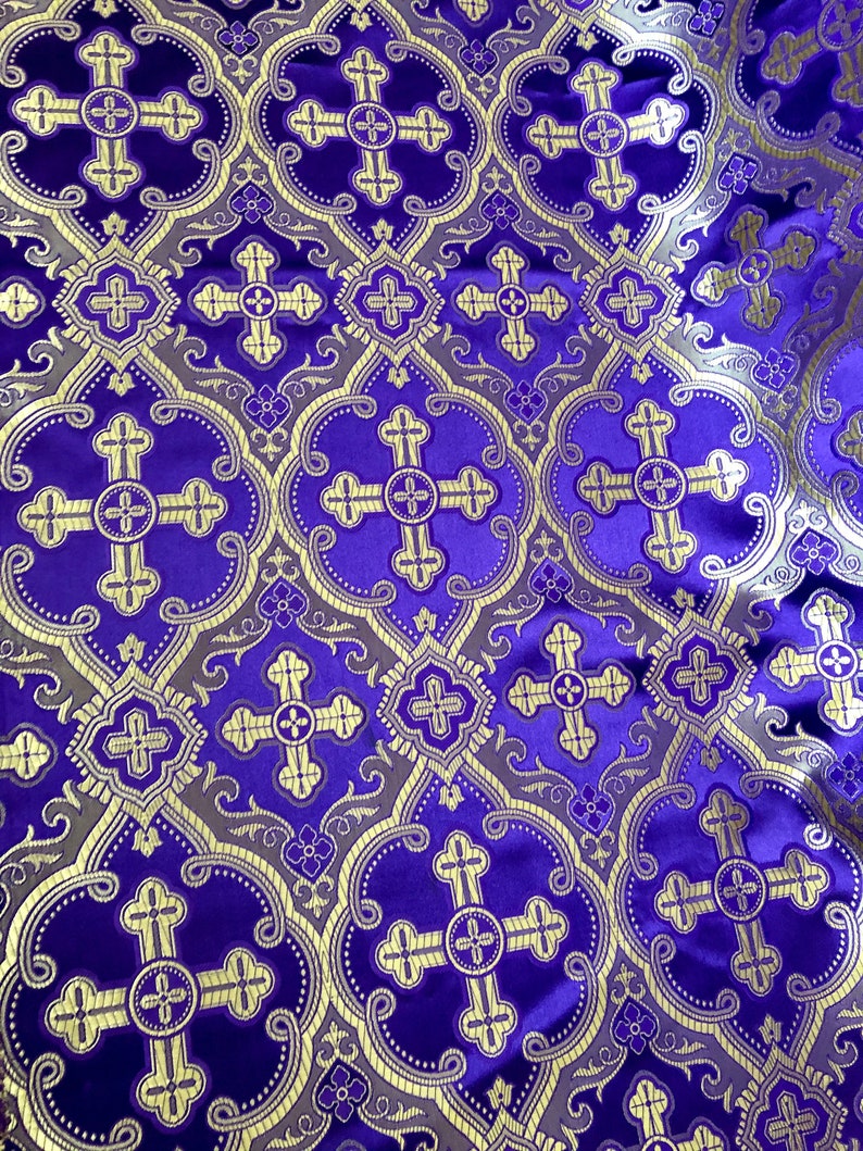 Liturgical Brocade Fabric Christian Cross for Church Altar Goods ...