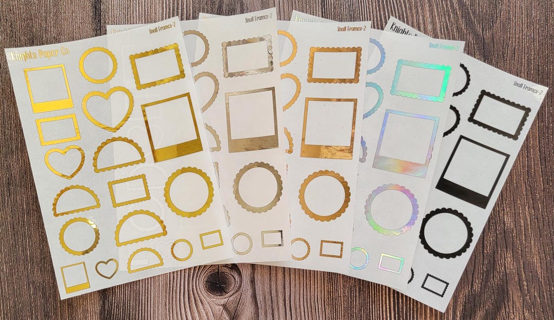 Small Foiled Functional Frames Stickers Journal Planner Happy Planner ...