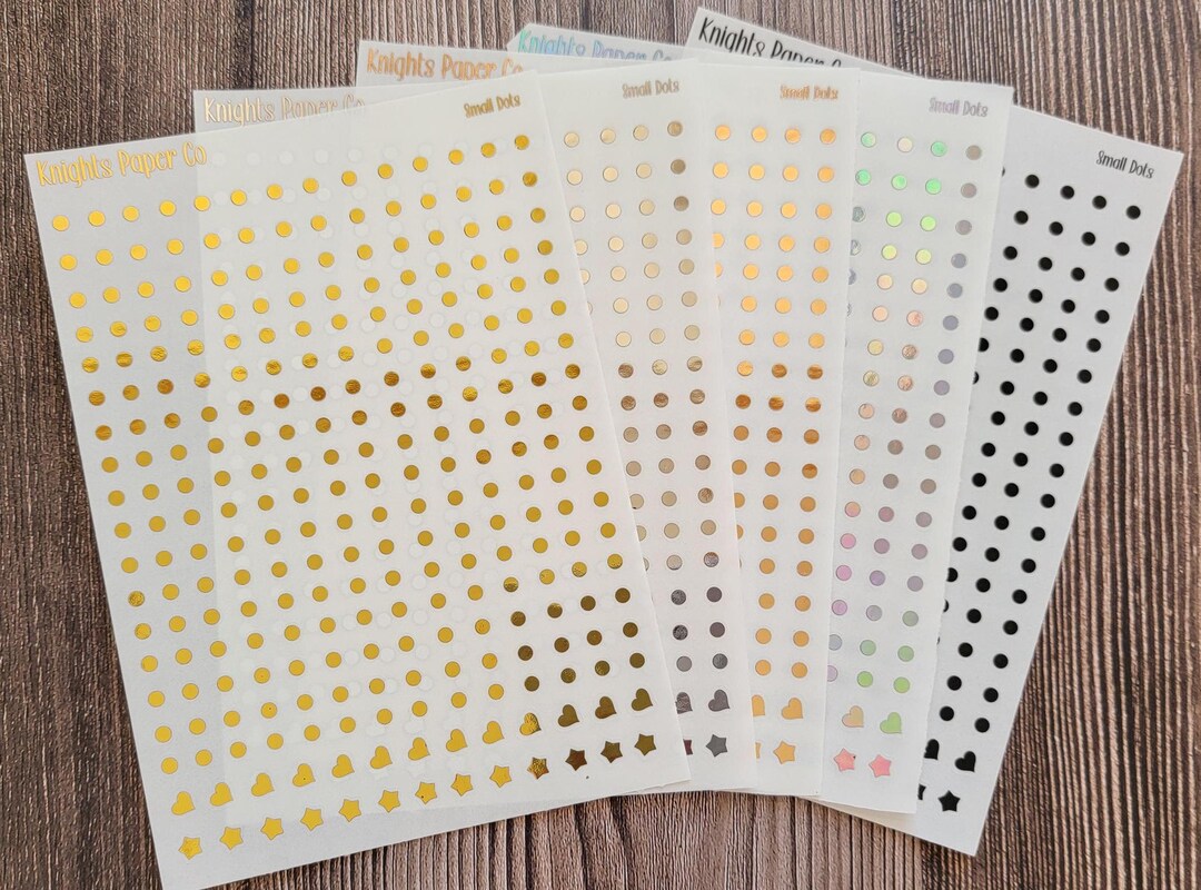Small Foiled Functional Checklist Dots Stickers Journal Planner Happy ...